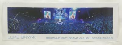 LUKE BRYAN SIGNED AUTOGRAPH 12X36 CONCERT TOUR PANORAMIC POSTER PHOTO ...