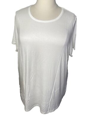 NWT Bloomchic Women’s Short Sleeve Shirt Ivory White Round Neck Size 22 ...