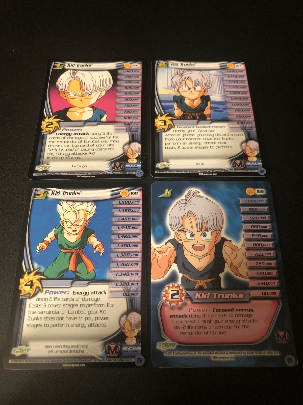 Dragon Ball Z Cards CCG Kid Trunks Lvl 1-3 W/HT Lvl 1&2 Limited!! Buu ...