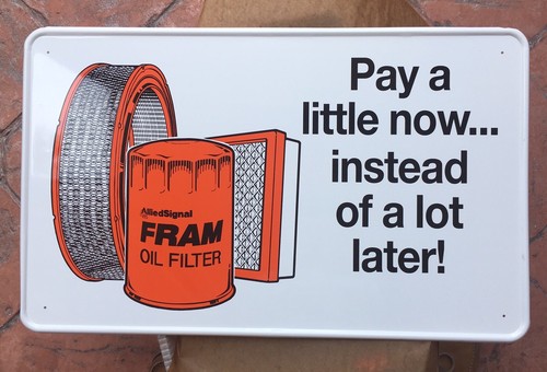 Vintage NOS Fram Oil Air Filter Sign Metal Dealer Display Gas Shop Hot ...