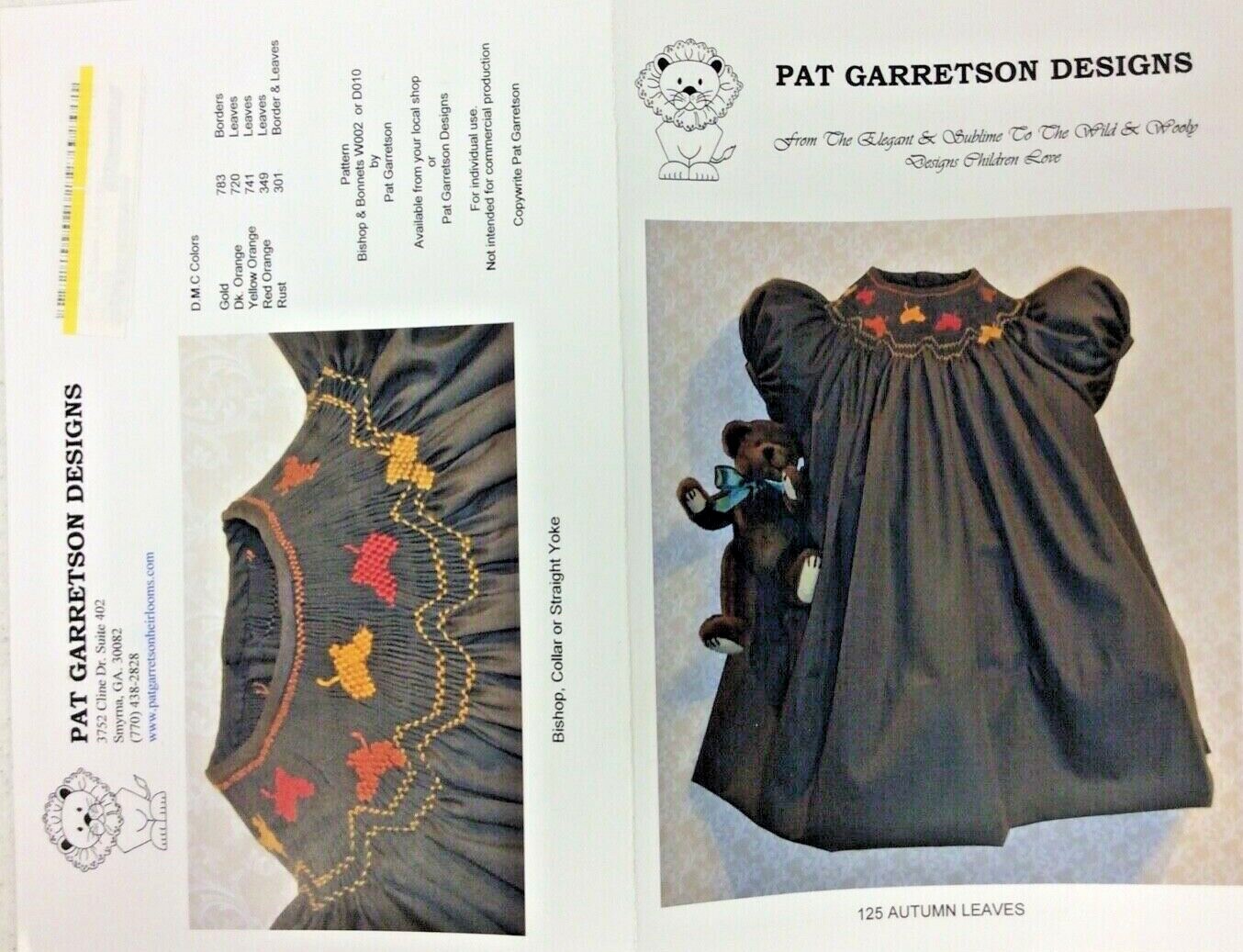 PAT GARRETSON SMOCKING PLATE #125 AUTUMN LEAVES | eBay