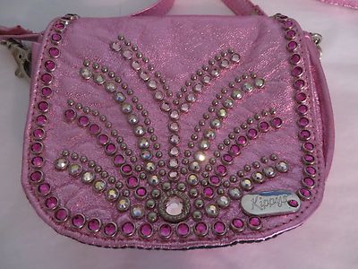 KIPPYS PURSE BELT POUCH PINK METALLIC Crystals Cross Body BLING Dance ...