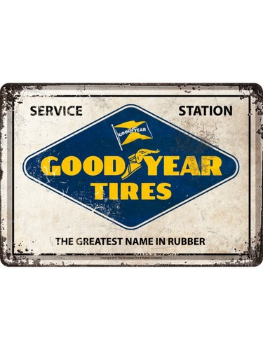 Nostalgic-Art Licensed Product Metal Card Goodyear White Logo 10 cm L ...