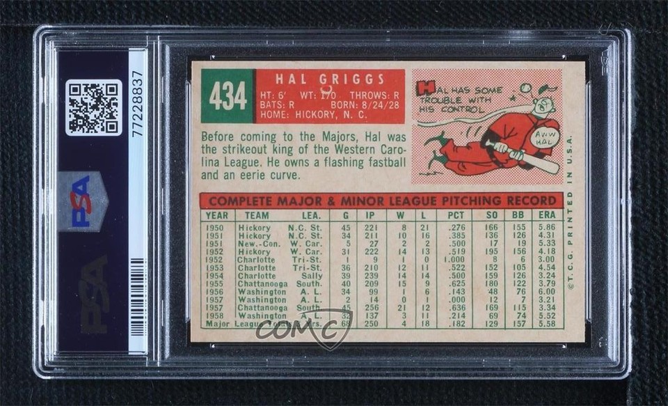 1959 Topps Hal Griggs #434 PSA 8 0y8e | eBay