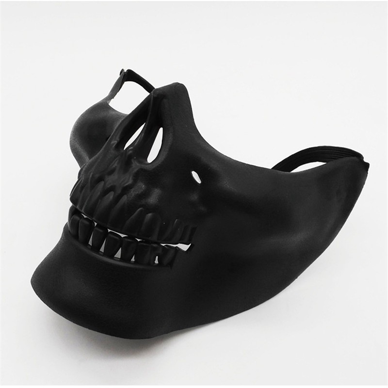 Skeleton Half Face Mask Airsoft Skull Mask Costume Halloween Party ...