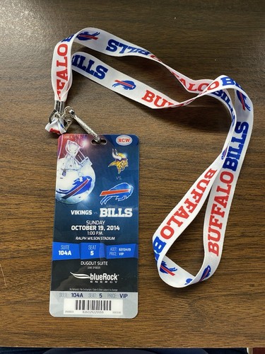 RARE 2014 Buffalo Bills Suite Ticket Lanyard SAMMY WATKINS WINNER vs ...