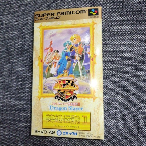 Super Famicom Dragon Slayer Legend of Heroes 2 Box & Manual Japan Video ...