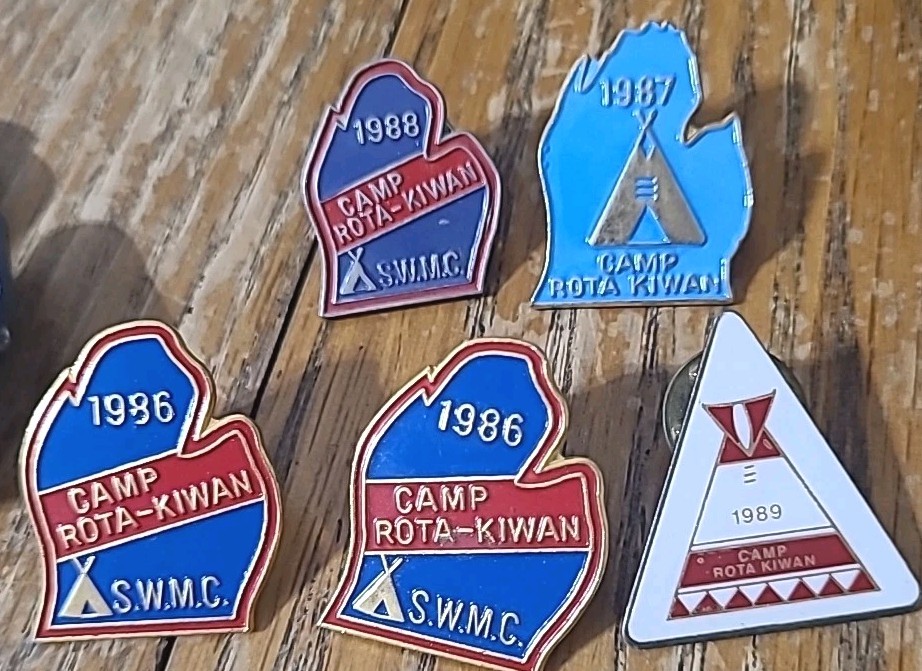 Boy Scouts Lapel/hat Pins. Lot Of 24. SWMC, Camp Rota-Kiwan. Woodbadge ...