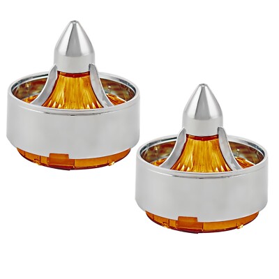 2X Turn Signal Turbine Replacement Amber Lens Snap On repl. OEM#68973 ...