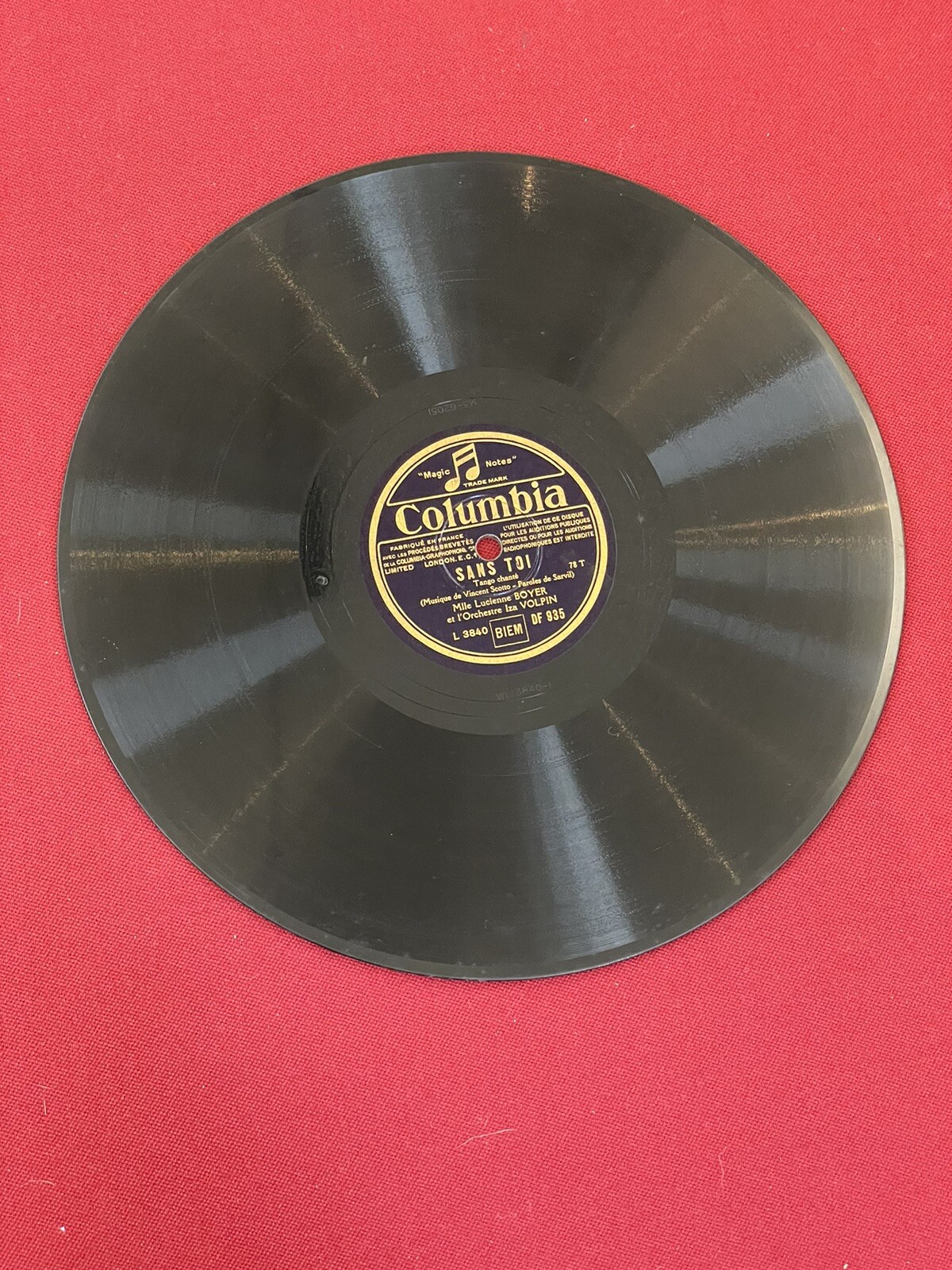 Vinyle 78 Tours Opéra Columbia BOYER Orchestre - Si Petite, Sans Toi | eBay