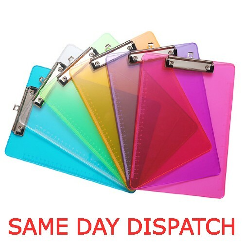 A4 Transparent Clipboard Metal Clip Folder Documents File Assorted ...