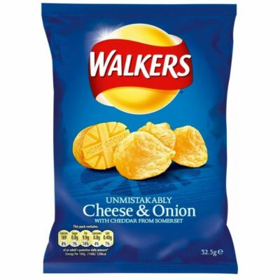 Walkers Crisps Box of 32 x 32.5g Cheese and Onion NEW STOCK ...