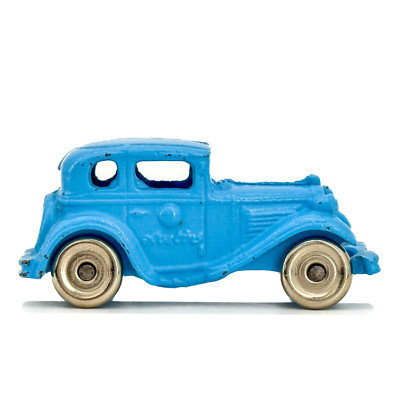 Vtg A.C. Williams Austin Blue Cast Iron Coupe Car Toy Man Cave Arcade ...