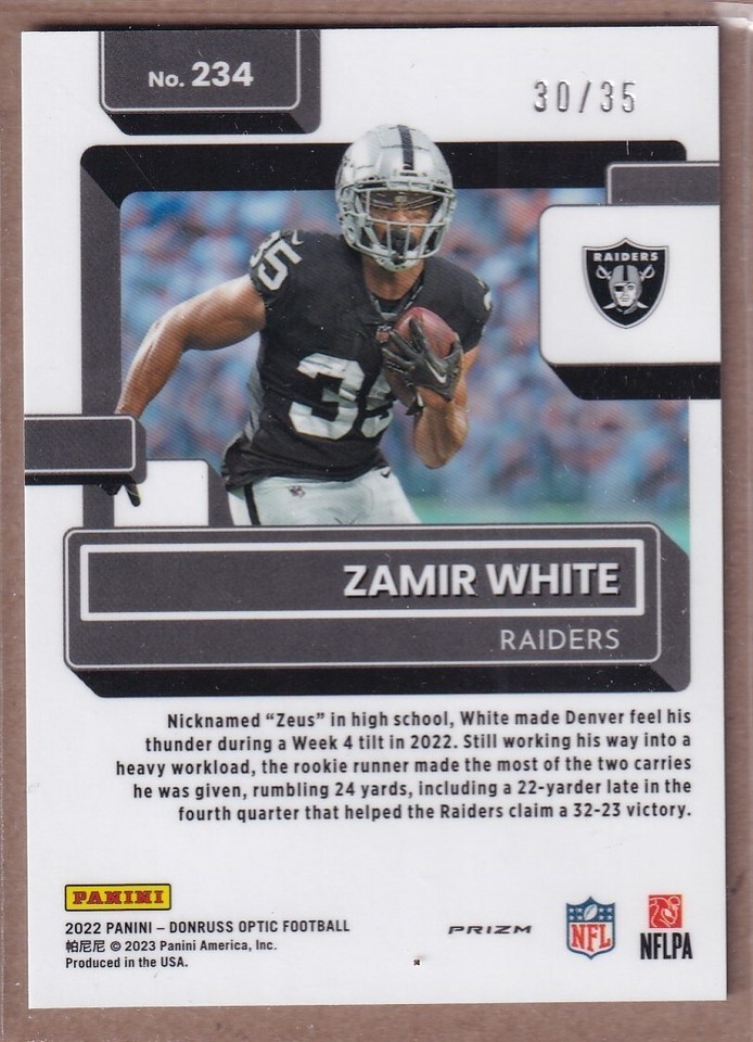 2022 Donruss Optic Rated Rookie Lime Green #234 Zamir White RC /35 ...