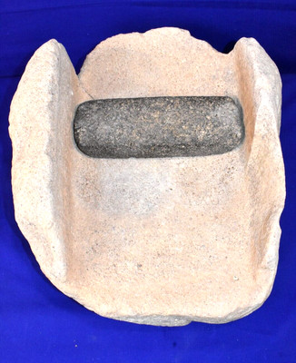 Native American Tan Granite Metate Mortar w/ Mano Stone from Arizona | eBay