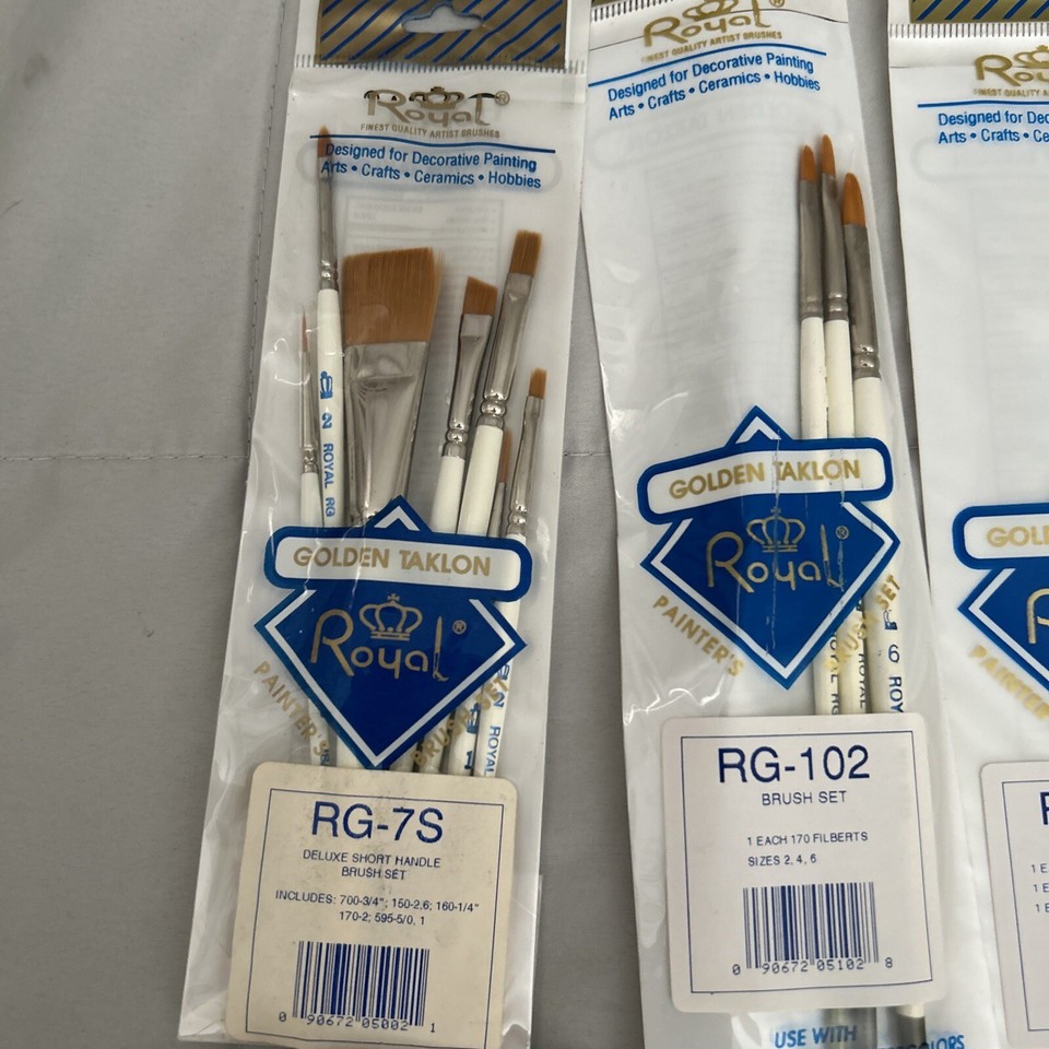 Golden Taklon Royal Deluxe Brush Lot 7 Bags Paint Brushes 33 Pcs | eBay