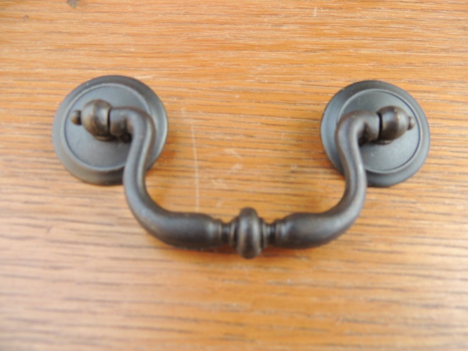 10 New Gun Metal Drawer Pulls with back plates Cabinet/Furniture ...