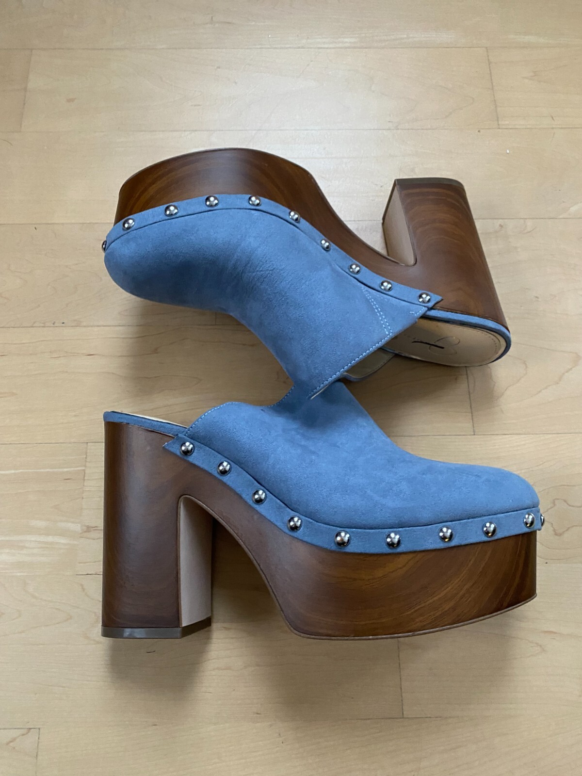 Jessica Simpson BNWT "Dalia" platform mule clog studded blue | eBay