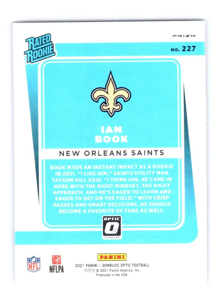 2021 Donruss Optic #227 Ian Book Pink Holo New Orleans Saints Mint | eBay