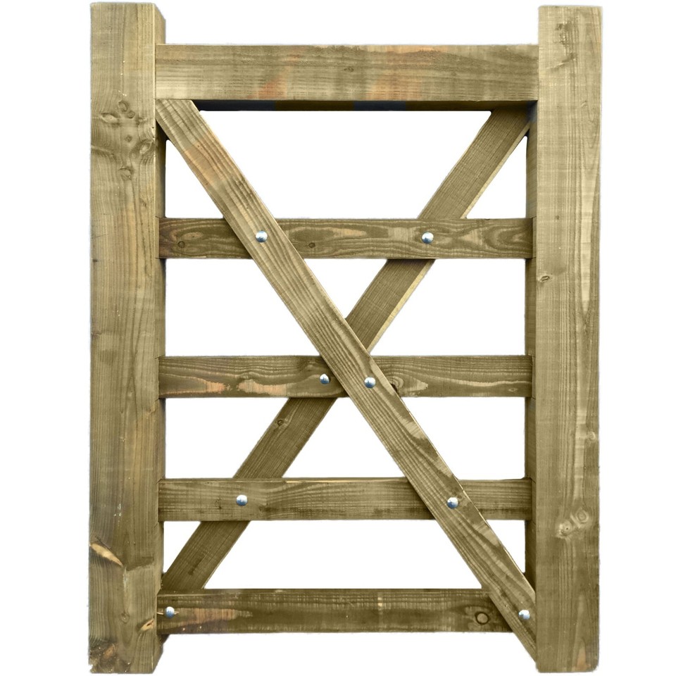 Wooden Treated Field Gate 5 Bar Sawn Diamond Brace Larch Wood Timber ...