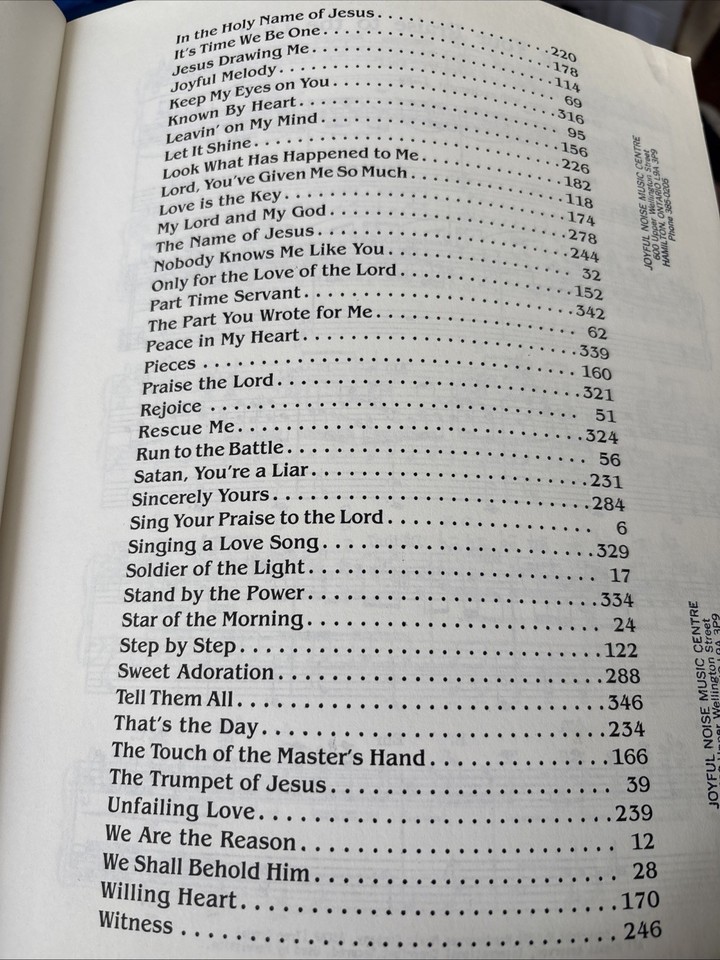 The Song Book Volume II CHRISTIAN Songbook Sheet Music SEE FULL LIST ...