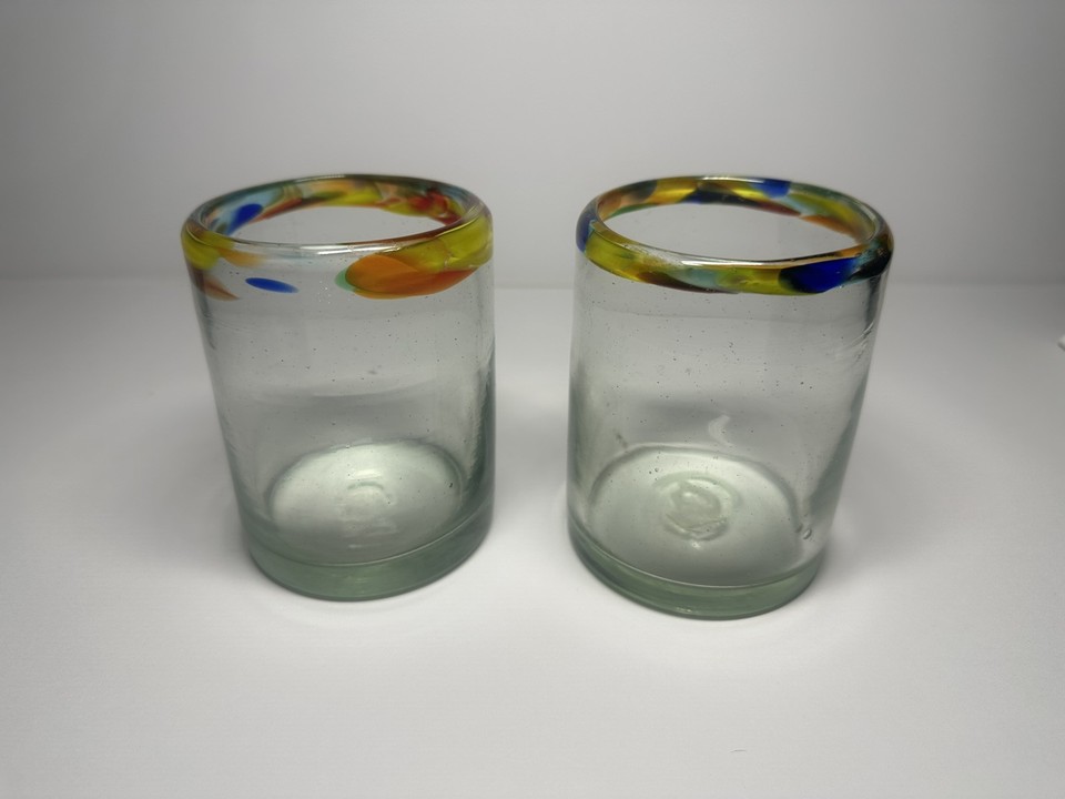 Orion Mexican Glassware Confetti Rim All Purpose 12 oz. - Set of 4 | eBay