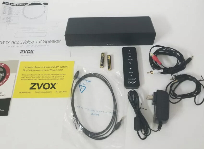 ZVOX AccuVoice AV100 TV Speaker Hearing Aid Technology Remote Dolby ...