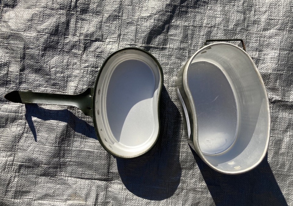 Genuine Romanian Military Army Surplus mess kit Aluminum Pot 2 Piece ...