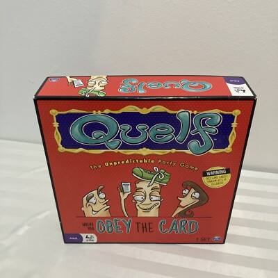 QUELF Board Game Unpredictable Party Game Obey The Card Spin Master ...