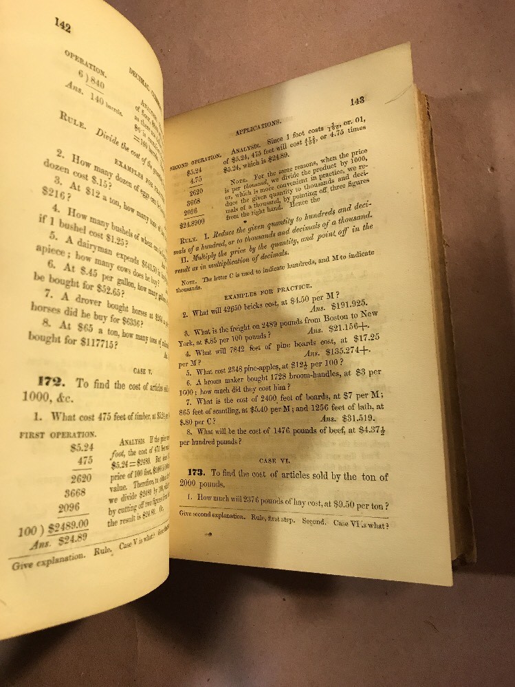 Progressive Practical Arithmetic Math Book Antique 1863 Robinson | eBay