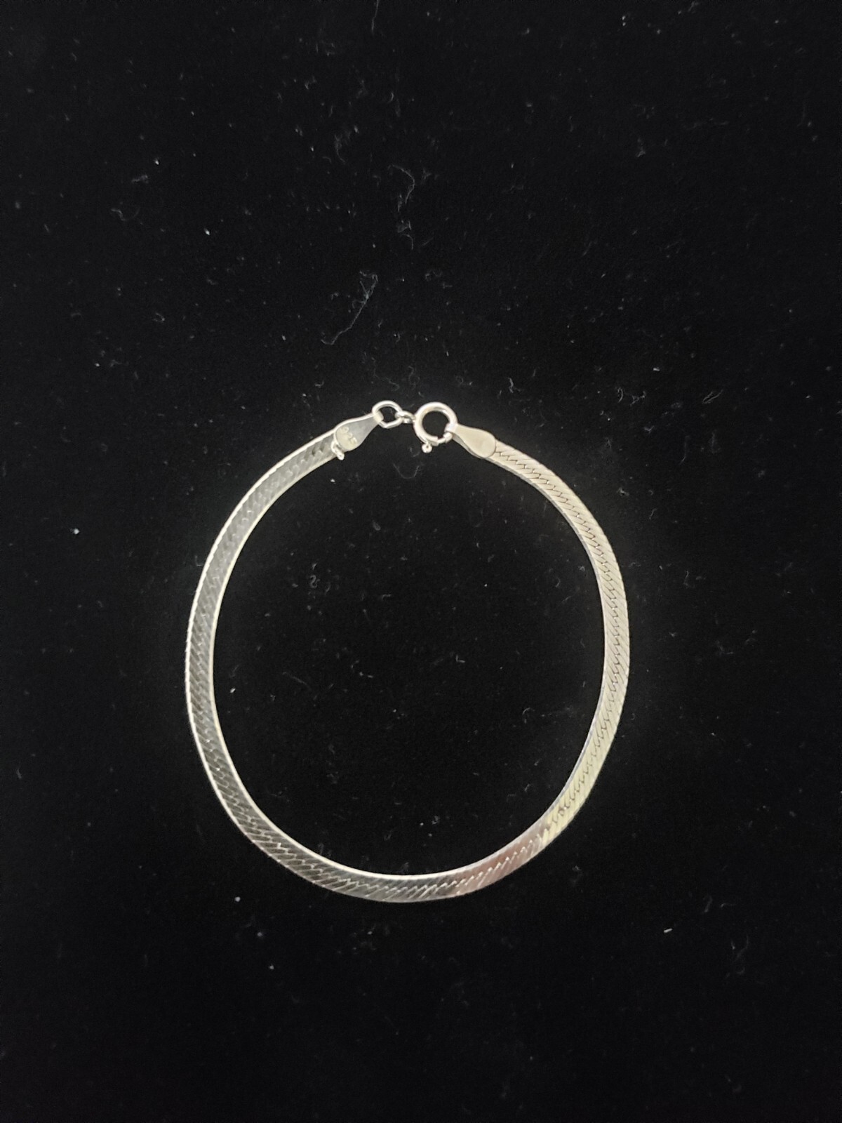 VINTAGE 925 STERLING SILVER HERRINGBONE BRACELET 7 inch Long | eBay