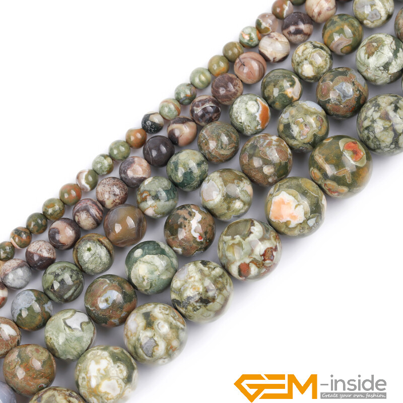 Natural Gemstone Yellow Rhyolite Jasper Round Loose Beads For Jewelry ...