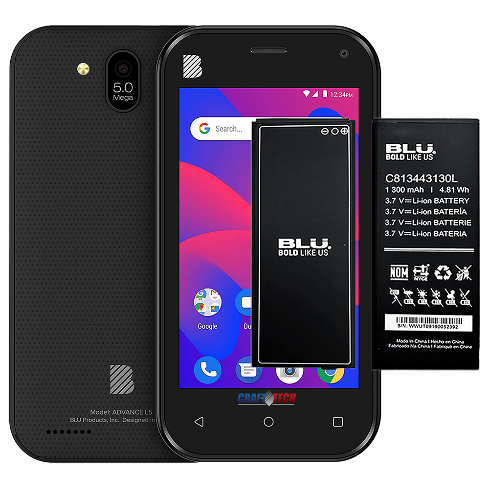 BLU Advance L5 A390, Advance A4 A410 OEM Battery C813443130L 1300mAh 2 ...