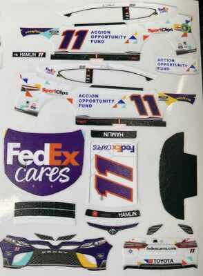 Custom 2022 Denny Hamlin #11 FedEx Cares 1/64 Scale NASCAR Peel & Stick ...