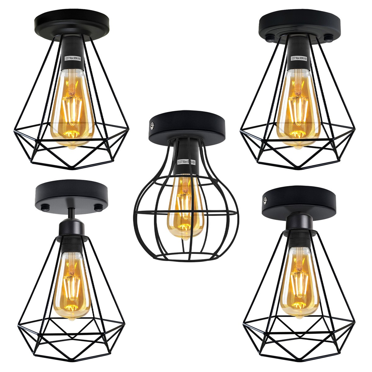 Light Bulb Cage Fixtures Lucide 4W Very Warm White LED Decorative