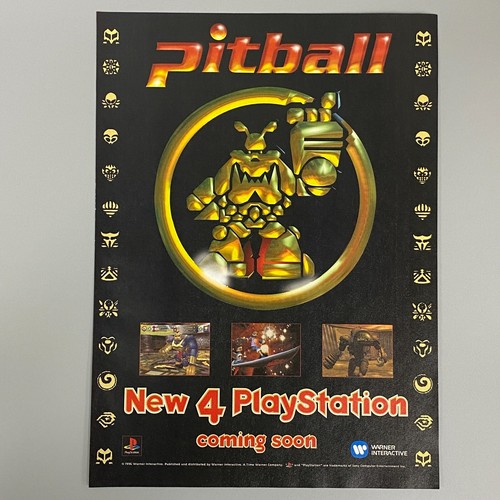 PITBALL SONY PLAYSTATION PS1 VIDEO GAME WARNER 1996 VINTAGE RETRO ...