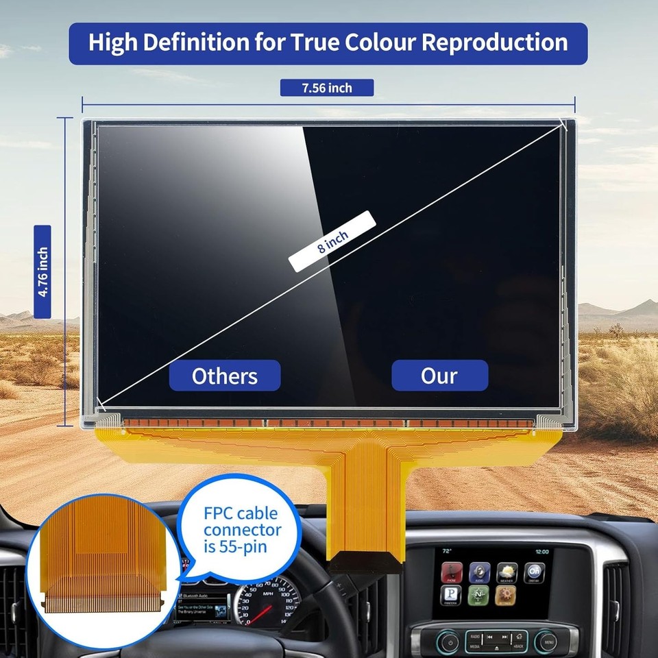 REPLACEMENT Radio Touch-Screen GLASS Digitizer LCD For15-18 Chevrolet ...