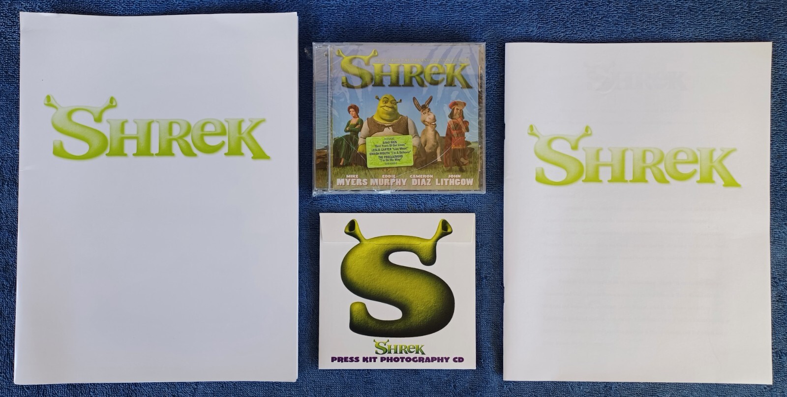 SHREK - PRESS KIT - CUSTOM FOLDER, CD ROM, 32 PAGE BOOKLET, SEALED CD ...