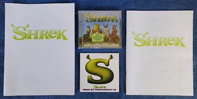 SHREK - PRESS KIT - CUSTOM FOLDER, CD ROM, 32 PAGE BOOKLET, SEALED CD ...