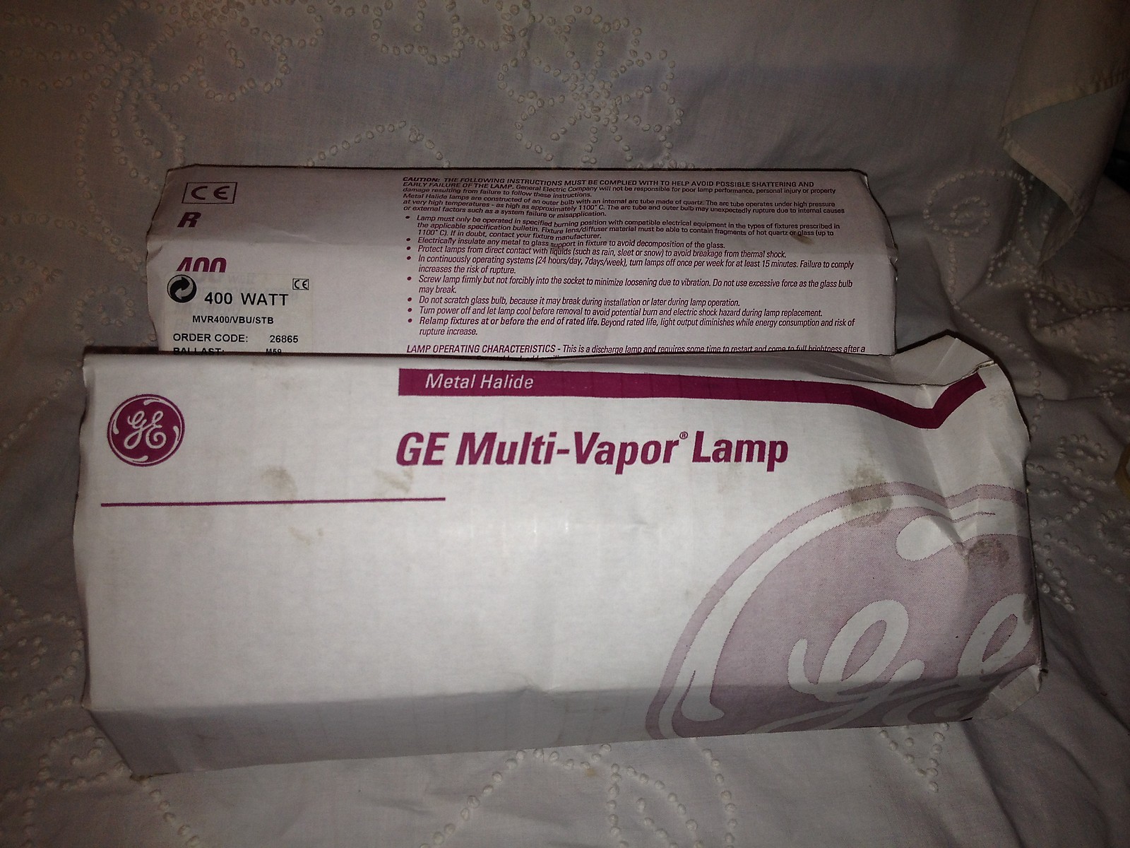 Lot of 2 Vintage GE Multi-Vapor Lamps- Metal Halide - 400W - MVR400 ...