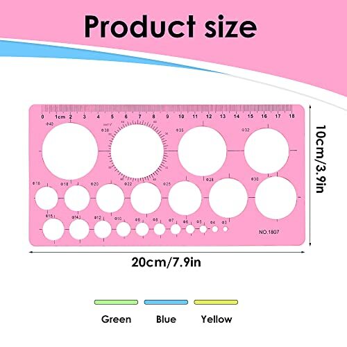 4Pack Circle Template Round Stencil for Drafting Office School Drawing ...
