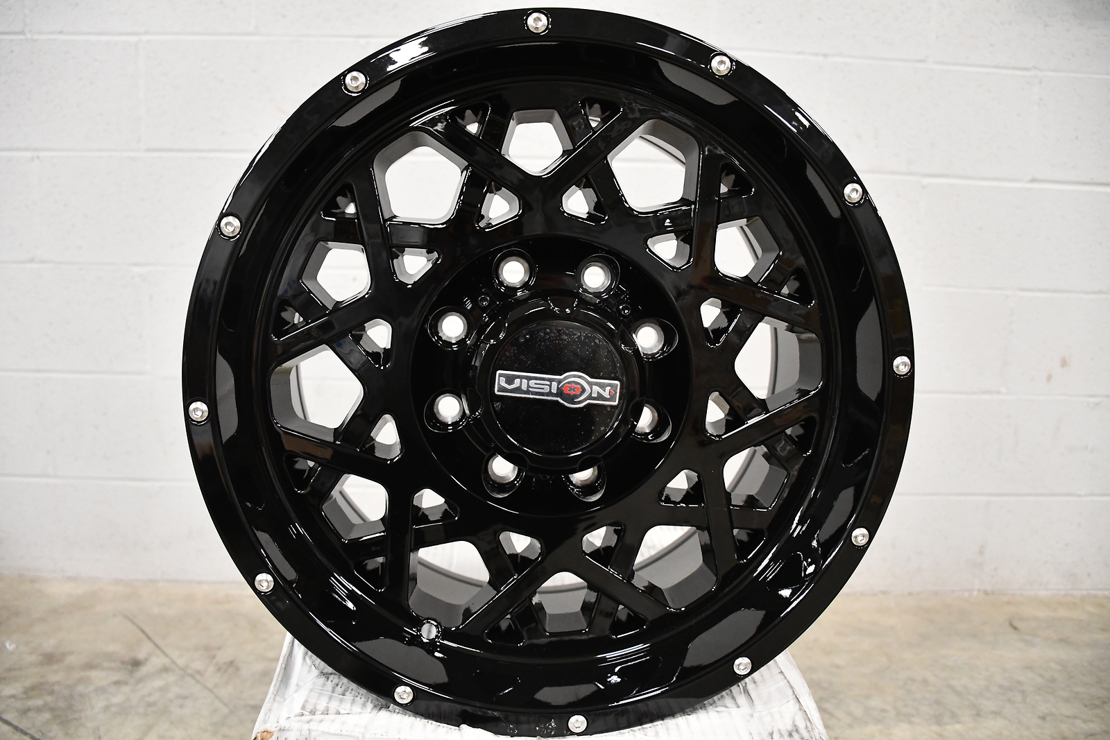 Set 4 24" Vision Off-Road 412 Rocker Gloss Black Wheels 24x12 5x5 Rims ...