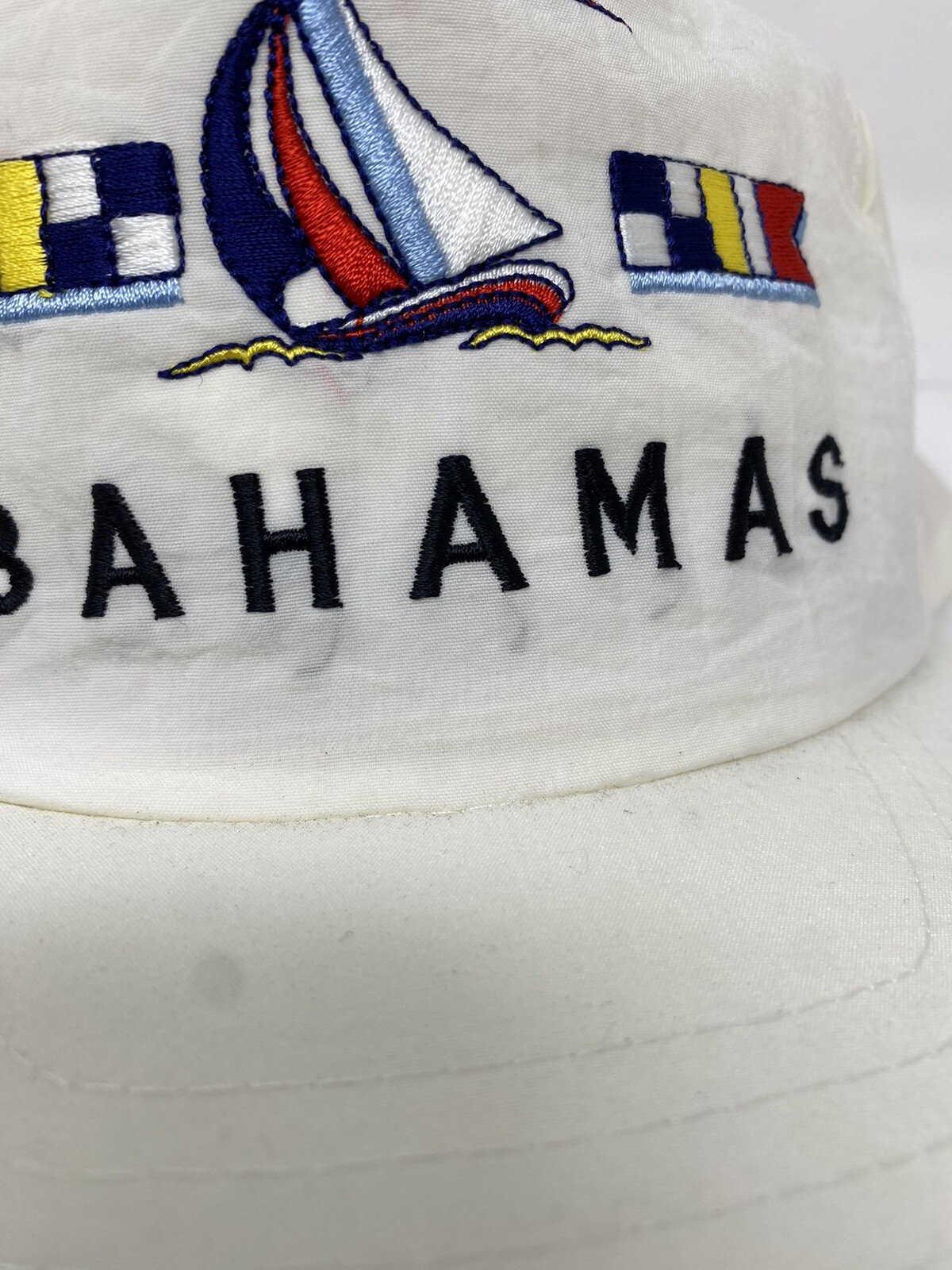 VINTAGE BAHAMAS 80’s SnapBack Cap 100% NYLON White OS… - Gem