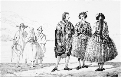 CHILE - FOLKLORIC COSTUMES OF THE CONCEPTION in 19th c. - Engraving ...