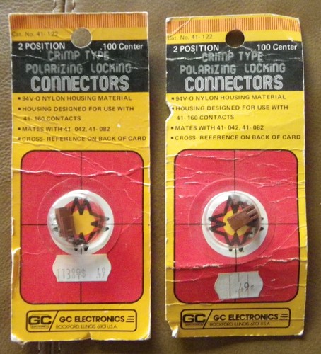 GC Electronics 2 Position Crimp Type Polarizing Locking Connectors 41 ...