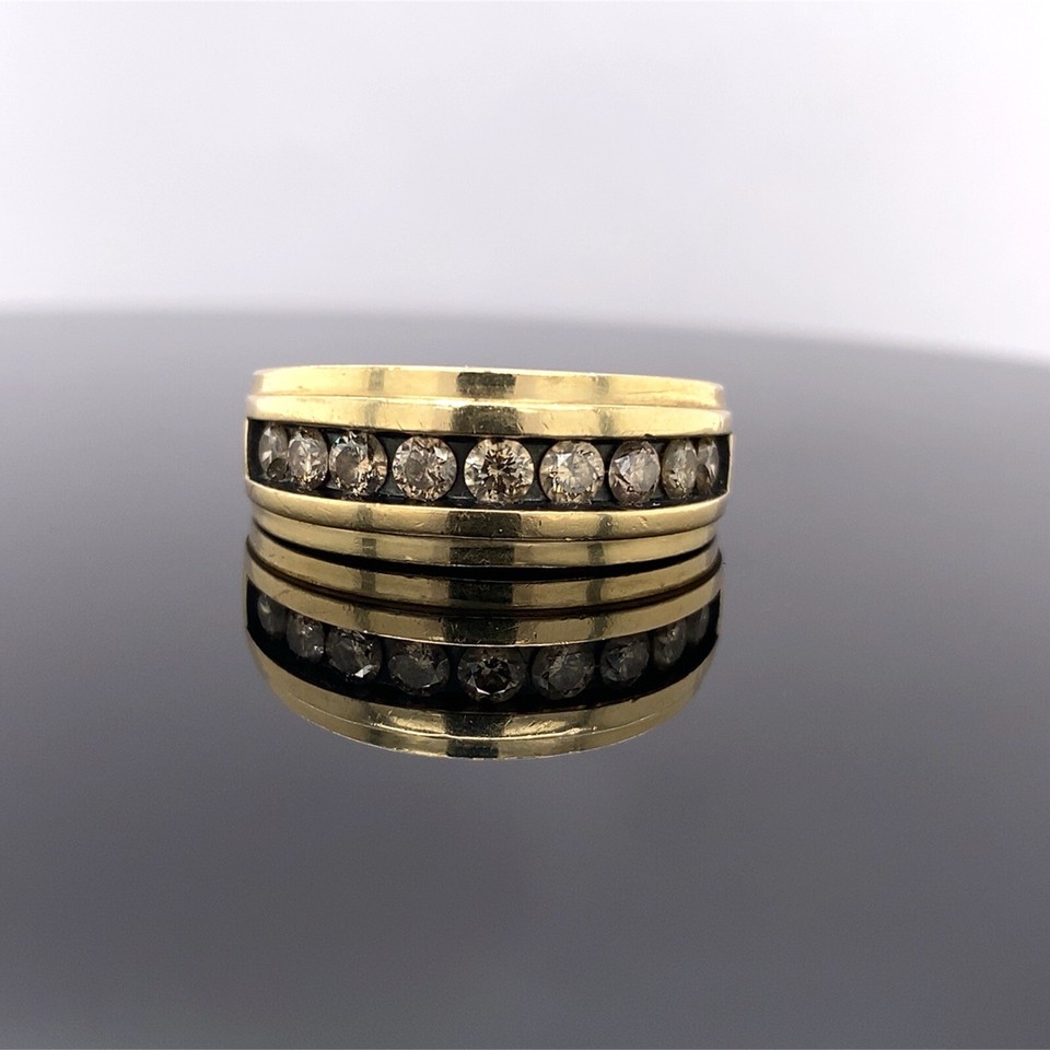 MGW 10k Yellow Gold 1.00Ctw Cognac Diamond Band Men’s Ring $2650 Retail ...