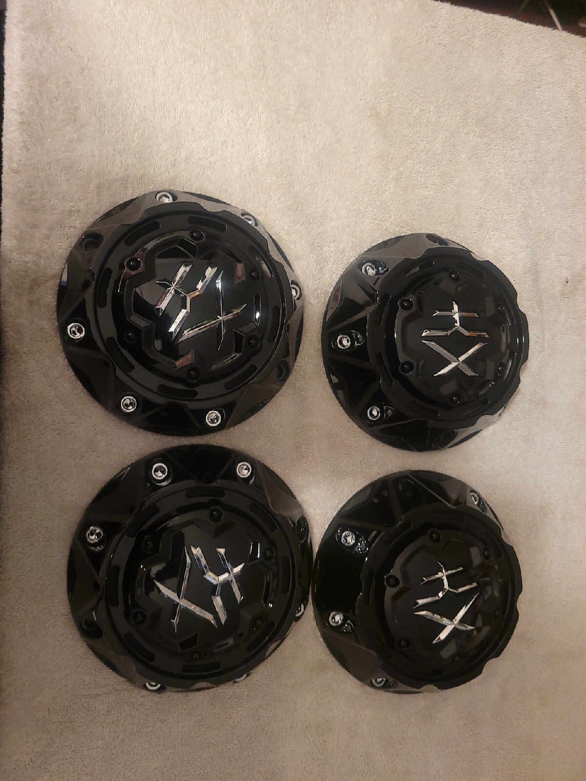 KX OFF ROAD CENTER CAPS # C-505-1 #KX180 Gloss BLACK CCP34GB-6-S SET OF ...