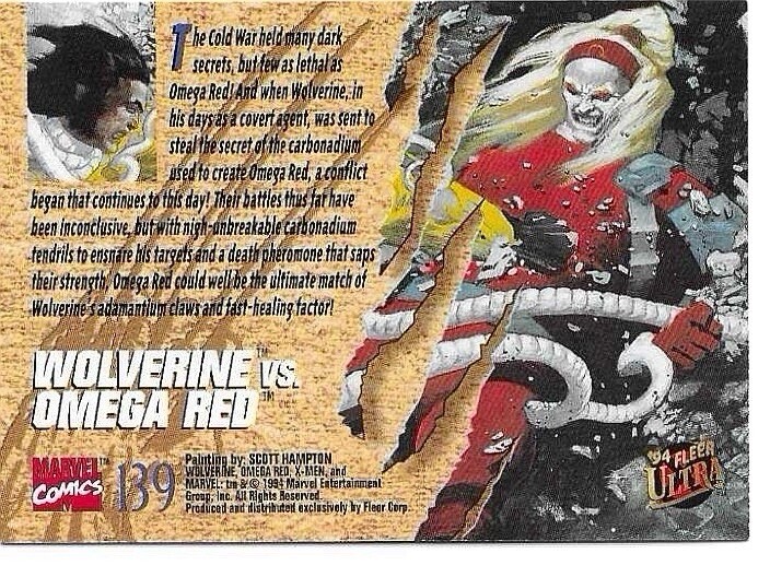 Fleer Ultra X-Men (1994) Wolverine vs. Omega Red Greatest Battles No ...