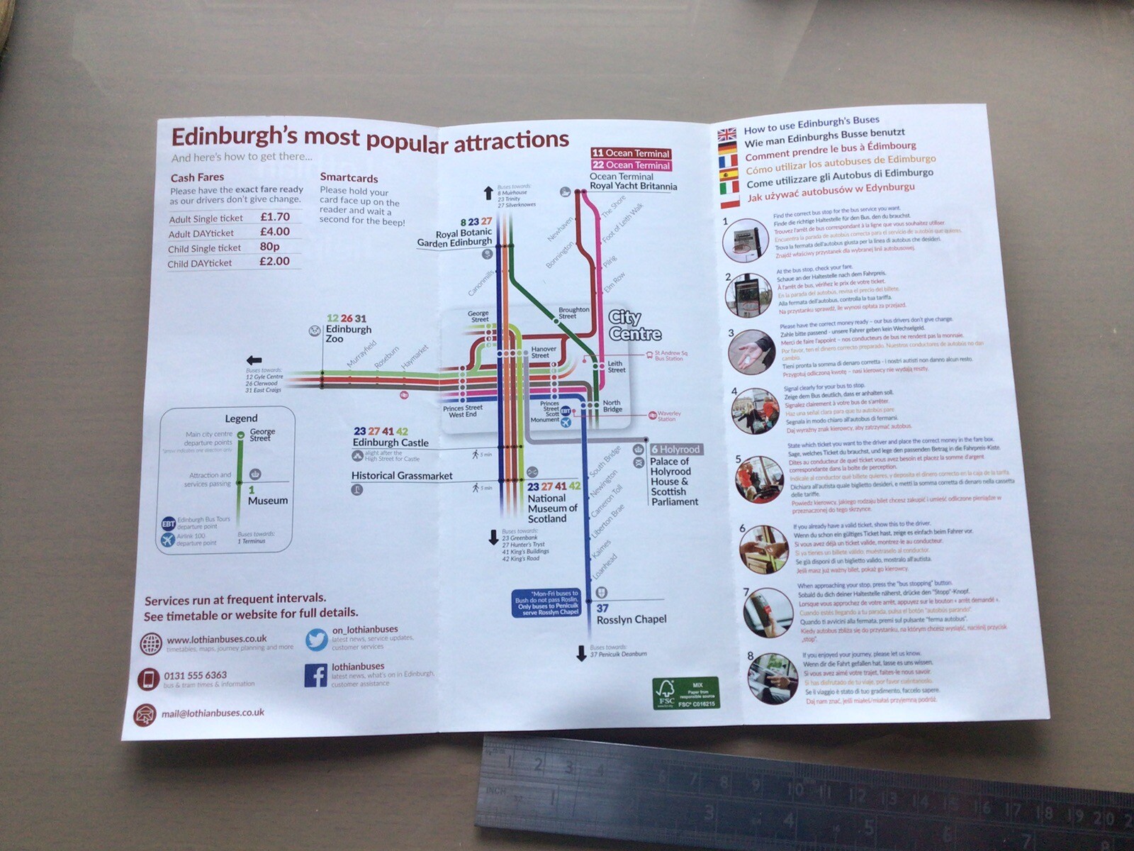 Lothian Buses Route Network City Centre Attractions Guide Summer 2018 ...