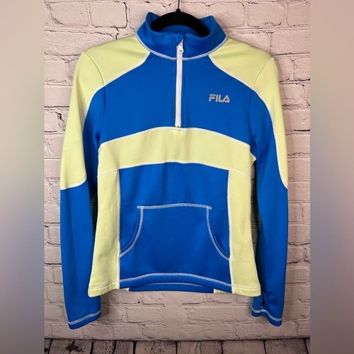 FILA Sport Performance Blue Green 1/4 Zip Pullover Fleece Women's ...